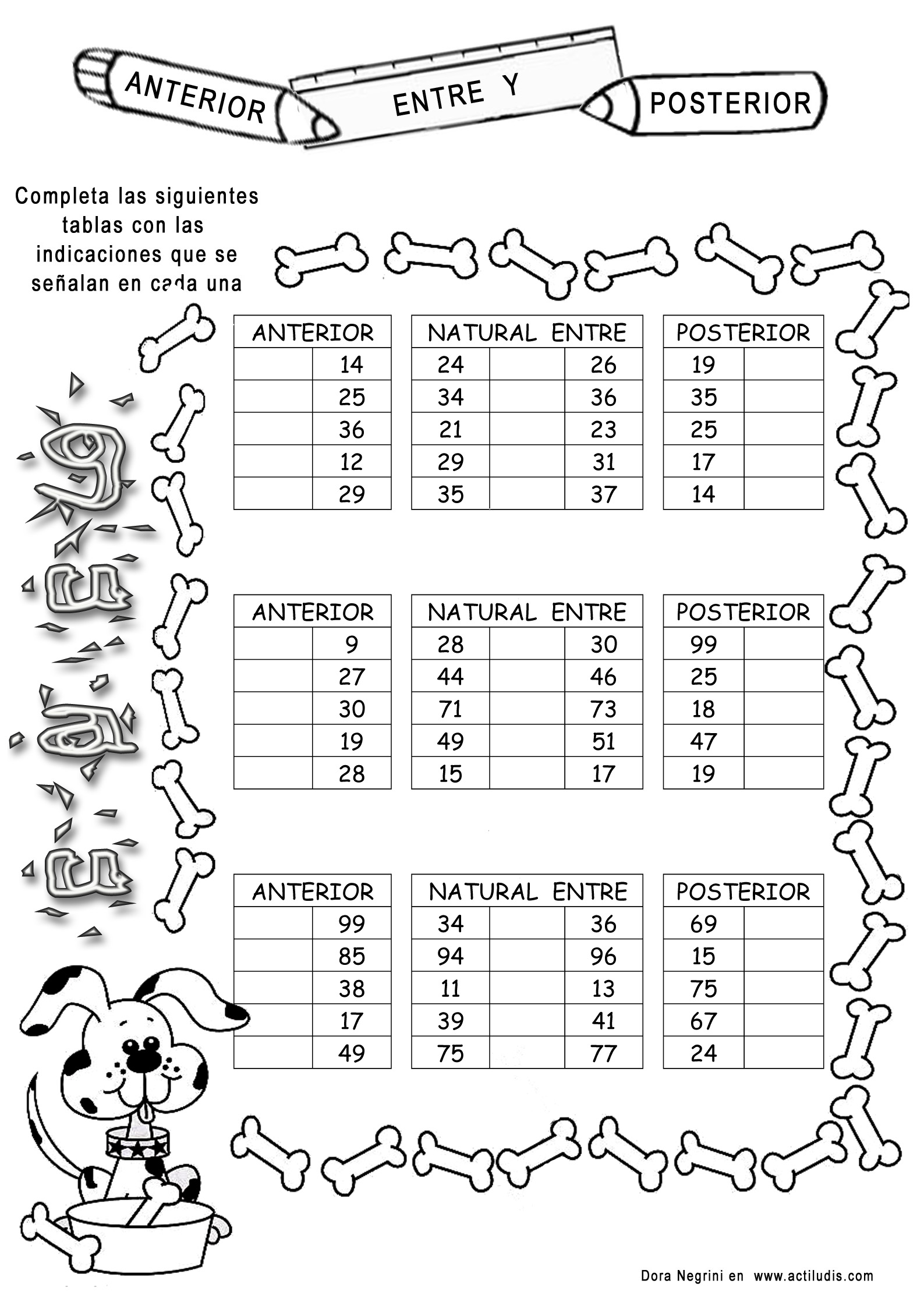 Anterior, entre y posterior - Actiludis