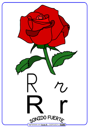 Letra "R" con sonido fuerte (Letra cursiva) - Actiludis