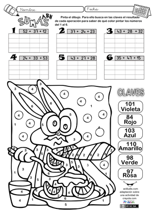 Sumas ABN de 3 sumandos de 2 dígitos III - Actiludis