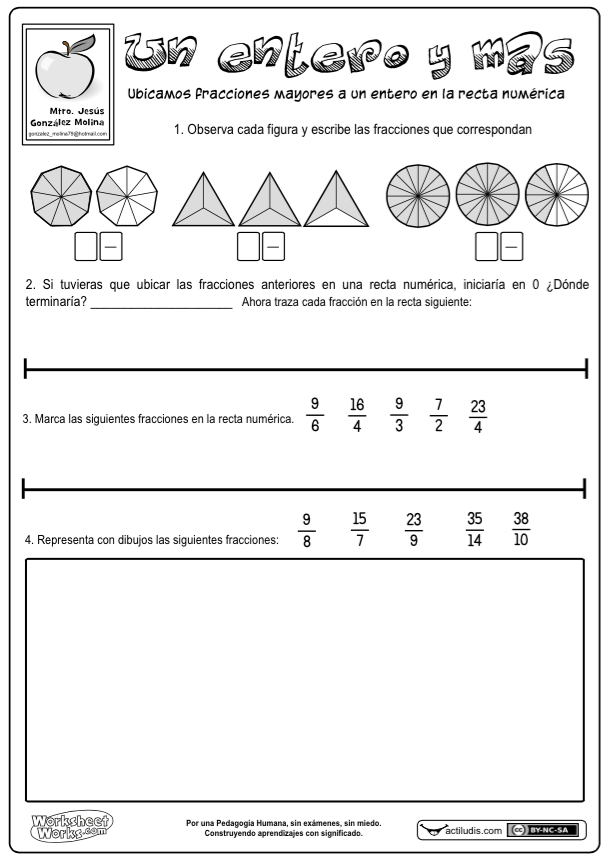 Fracciones en la recta numérica - Actiludis