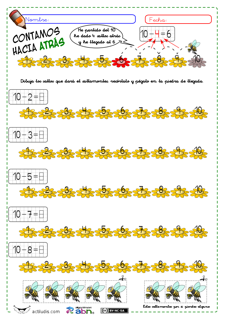 Contar hacia delante y hacia atrás - Actiludis