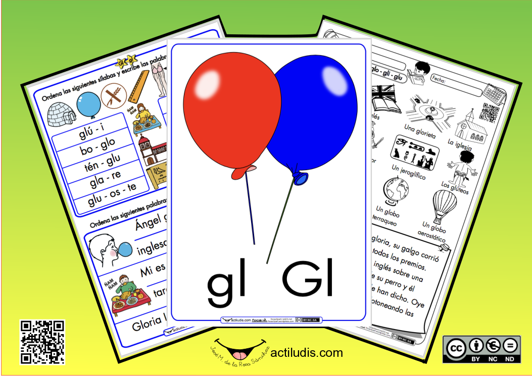 Trabadas "Gl" en letra de Imprenta - Actiludis