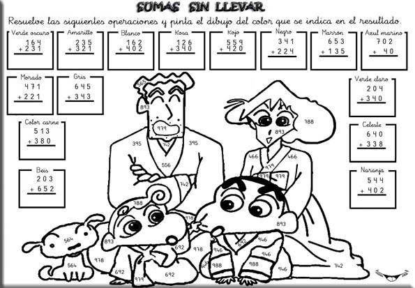 Sumas de 2 sumandos y de hasta 3-digitos - Actiludis