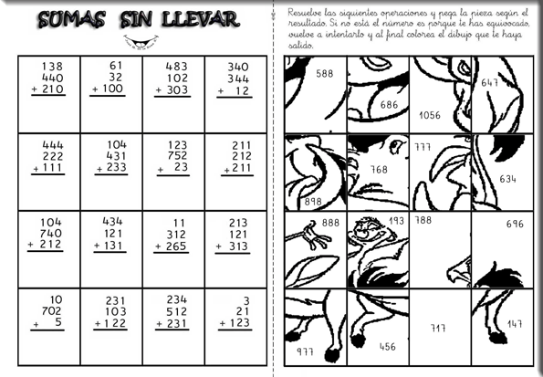 Sumas de 3 sumandos y hasta 3 digitos - Actiludis