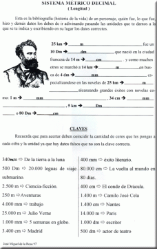 Conversiones en el sistema métrico decimal con unidades de longitud ...
