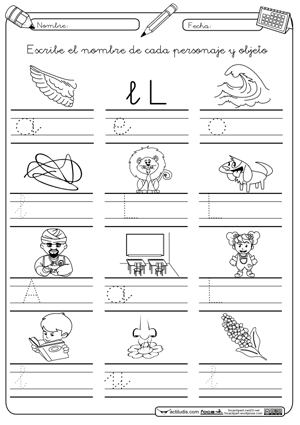 Letra "L" (Letra Cursiva) - Actiludis