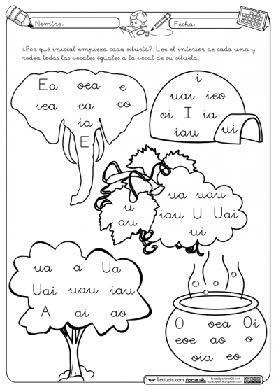 Vocales ( letra cursiva ) - Actiludis