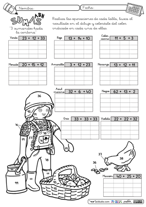 Sumas ABN de 3 sumandos de 2 dígitos II - Actiludis