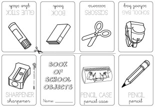 Mini libros con vocabulario de material escolar en inglés - Actiludis