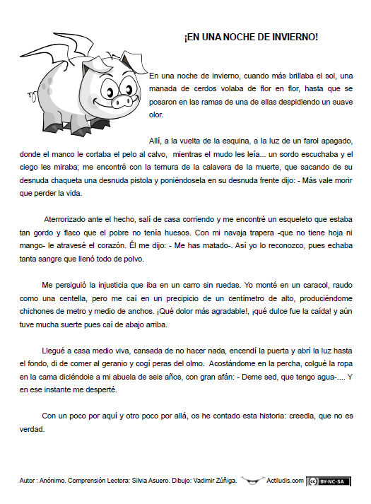 Hoja De Trabajo De Comprensión Lectora De Invierno Hojas De Trabajo