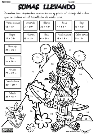 Sumas de 2 sumandos y 2 dígitos II - Actiludis