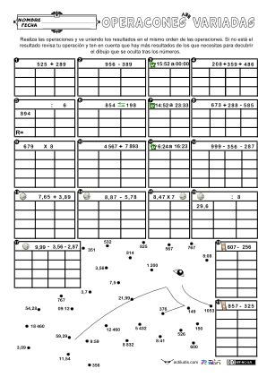Operaciones variadas con y sin decimales I - Actiludis