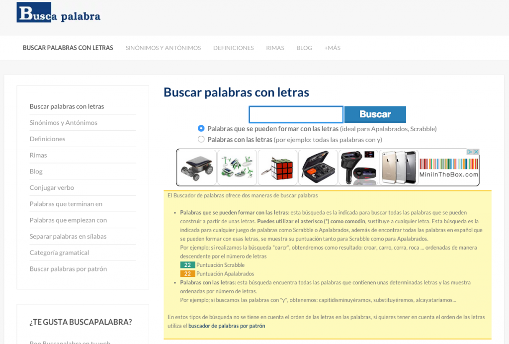Busca palabras - Actiludis