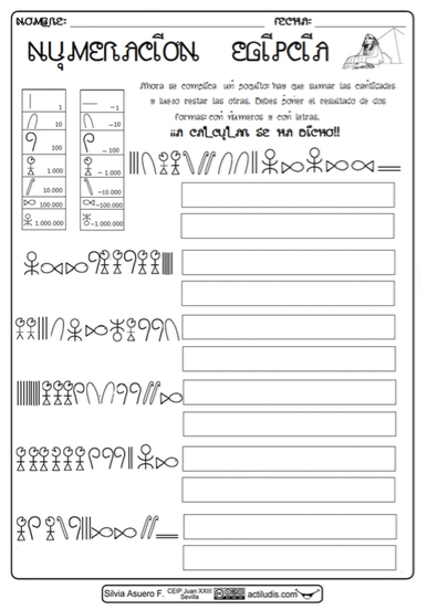 NUMERACIÓN EGIPCIA - Actiludis