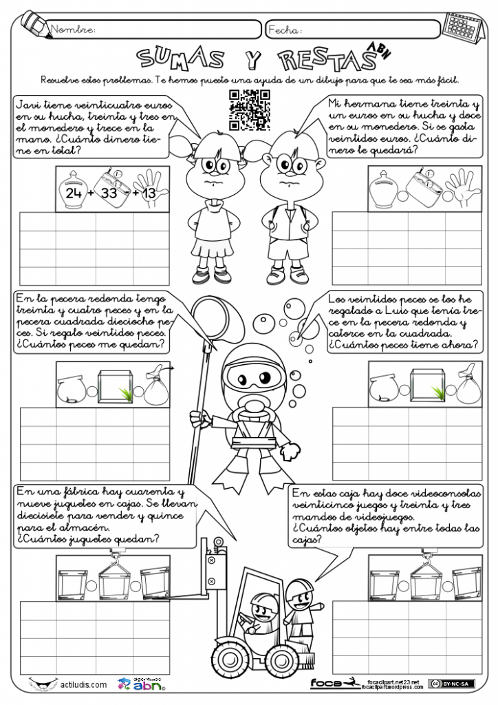 Problemas de sumas y restas - Actiludis