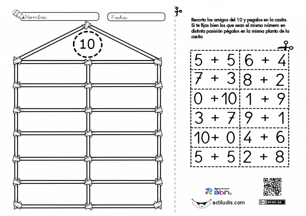 Fichas para trabajar los amigos del 10 - Actiludis