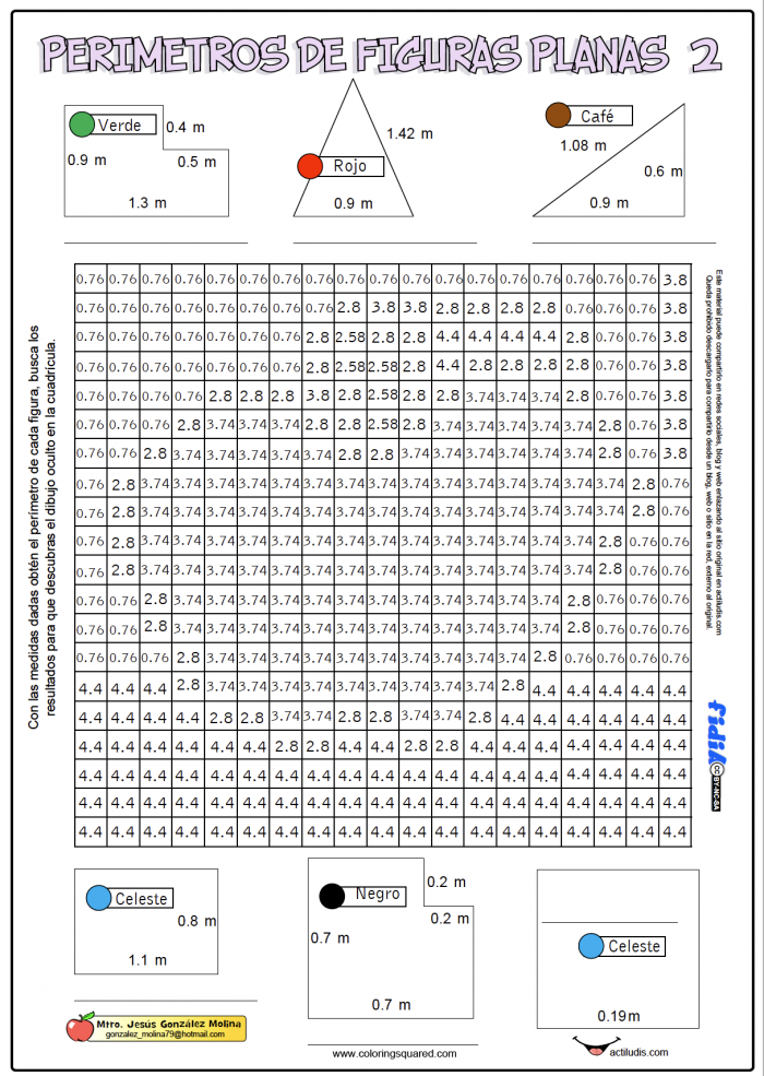 Perímetros de figuras planas - Actiludis