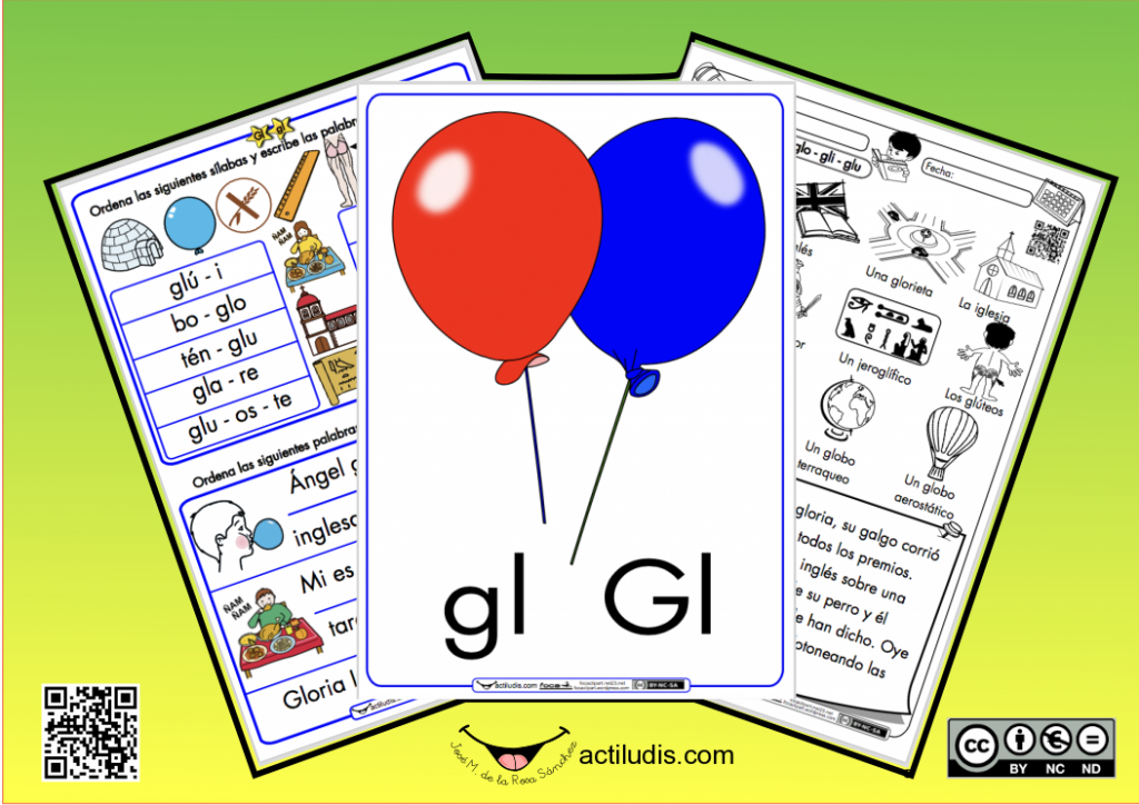 Trabadas "Gl" en letra de Imprenta - Actiludis