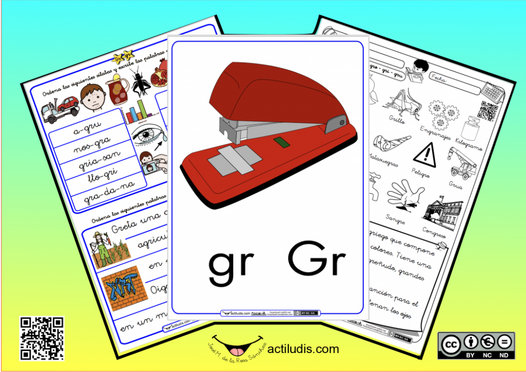 Trabadas "Gr" en letra de Imprenta - Actiludis