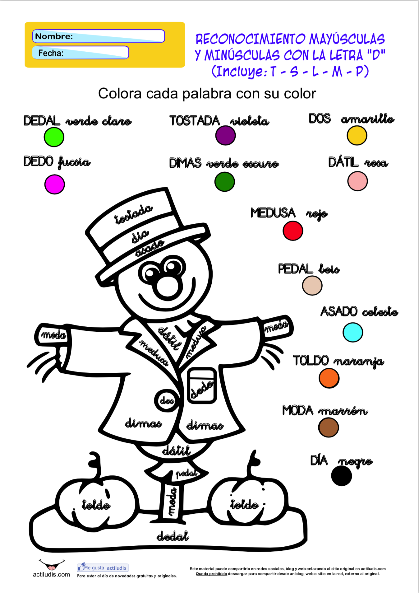 Reconocimiento de mayúsculas y minúsculas con la letra "D" - Actiludis
