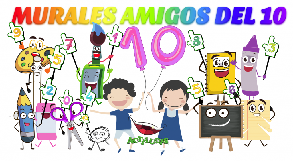Murales para decorar la clase con los amigos del 10 - Actiludis