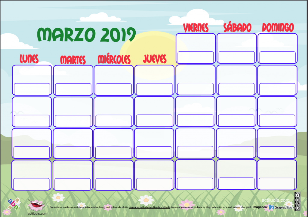 calendario marzo 2019 - Actiludis