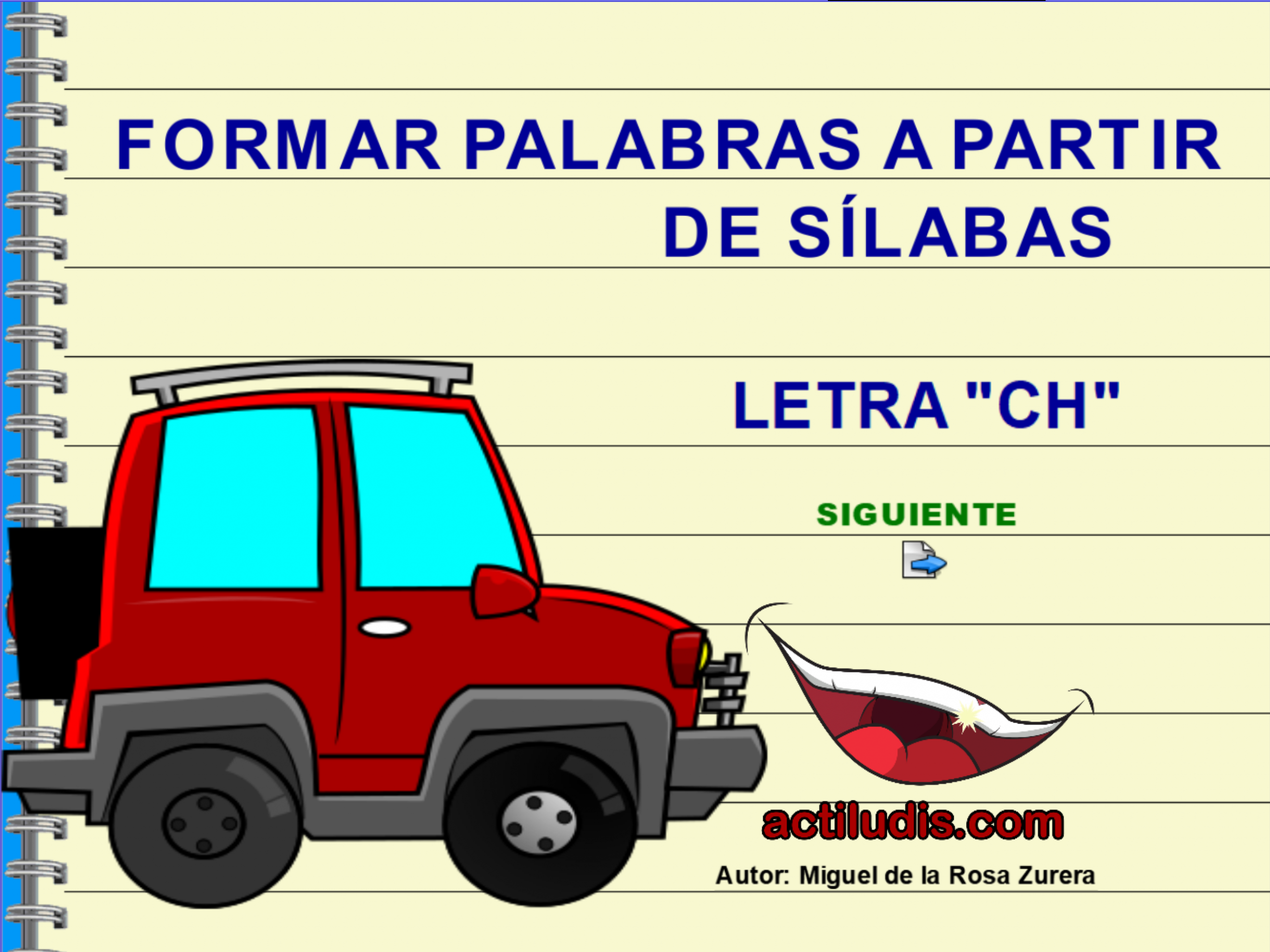 Ordenar sílabas para formar palabras con "Ch" en la PDI - Actiludis