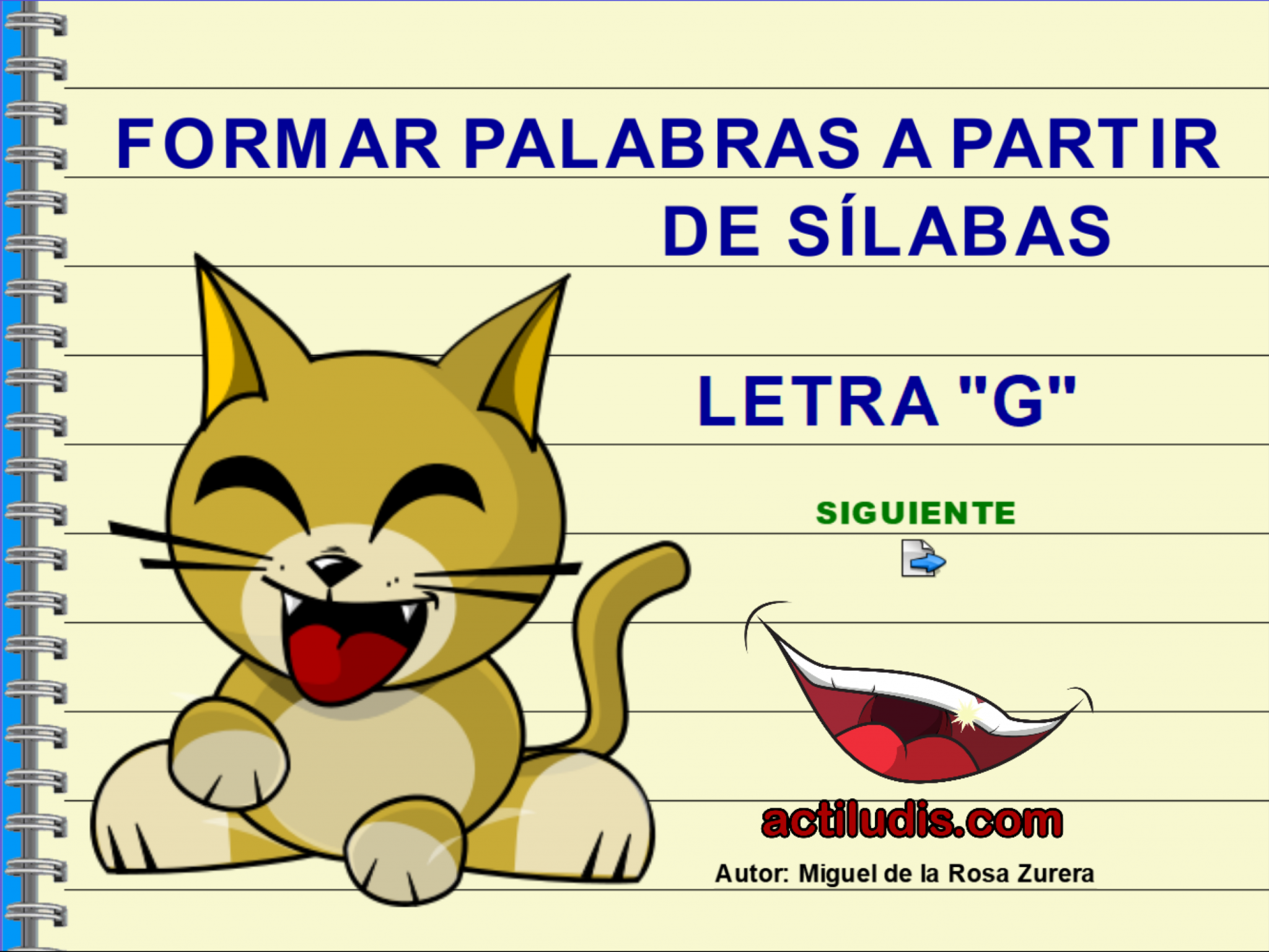 Ordenar sílabas para formar palabras con «G» en la PDI - Actiludis
