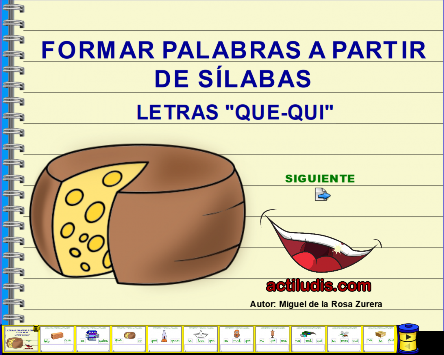 Ordenar sílabas para formar palabras con "QUE - QUI" - Actiludis
