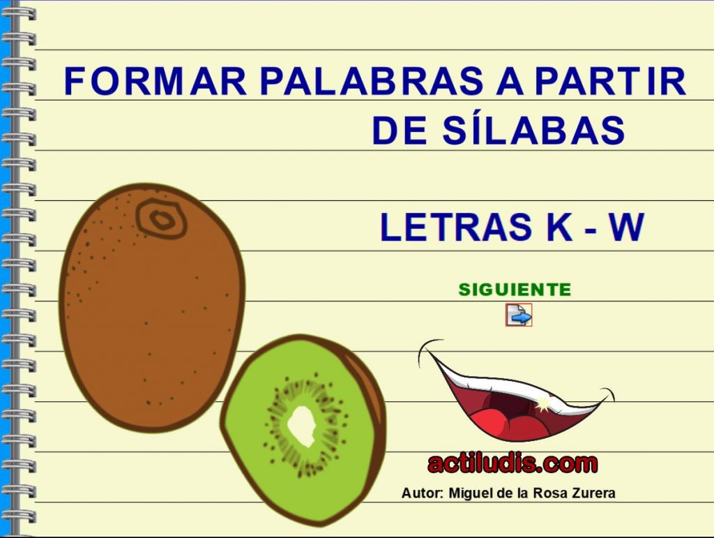 Ordenar sílabas para formar palabras con «K-W» en la PDI - Actiludis