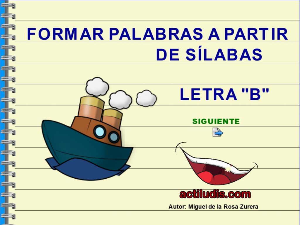 Ordenar sílabas para formar palabras con «B» en la PDI - Actiludis