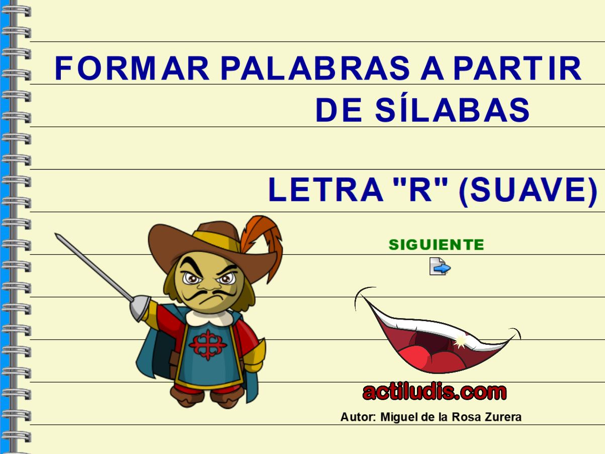 Ordenar sílabas para formar palabras con «R (sonido suave)» en la PDI ...