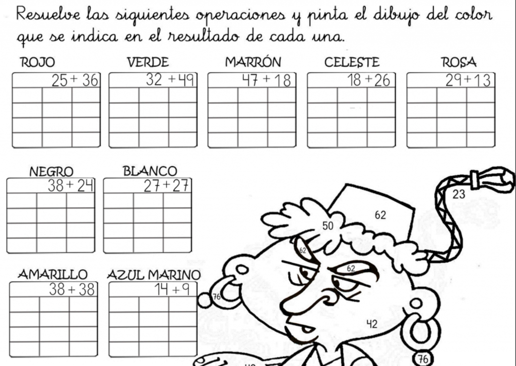 Sumas de 2 sumandos y 2 dígitos II - Actiludis