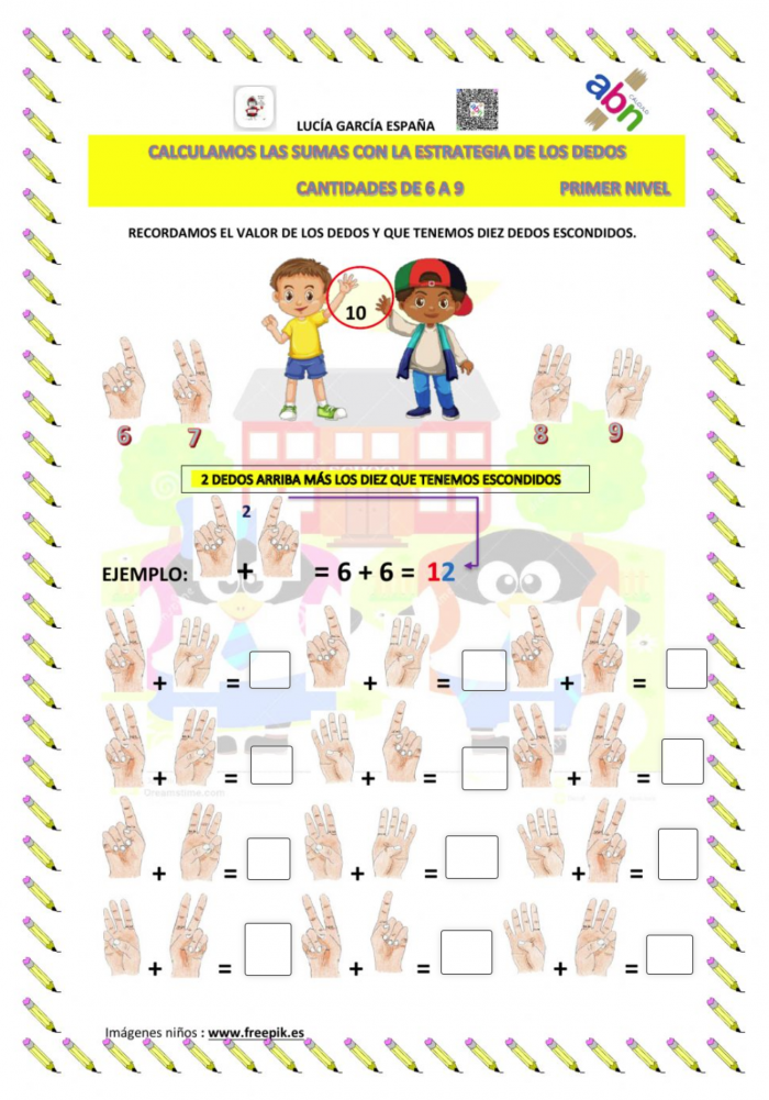 Sumamos con la estrategia de los dedos - Actiludis
