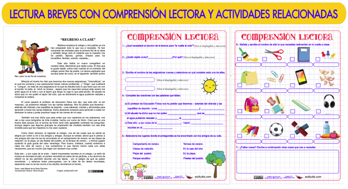 "Regreso a clase": Lectura divertida con actividades de comprensión ...
