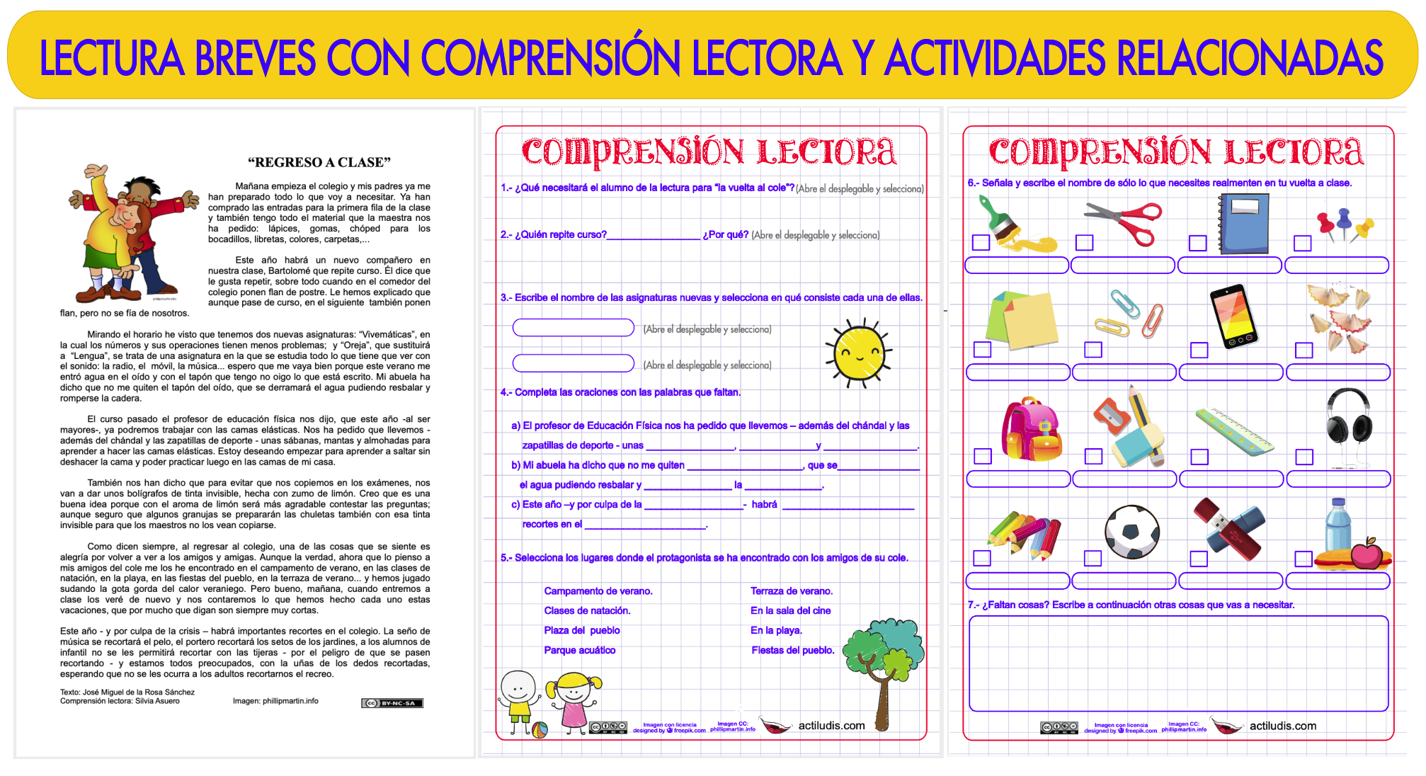 "Regreso a clase": Lectura divertida con actividades de comprensión ...
