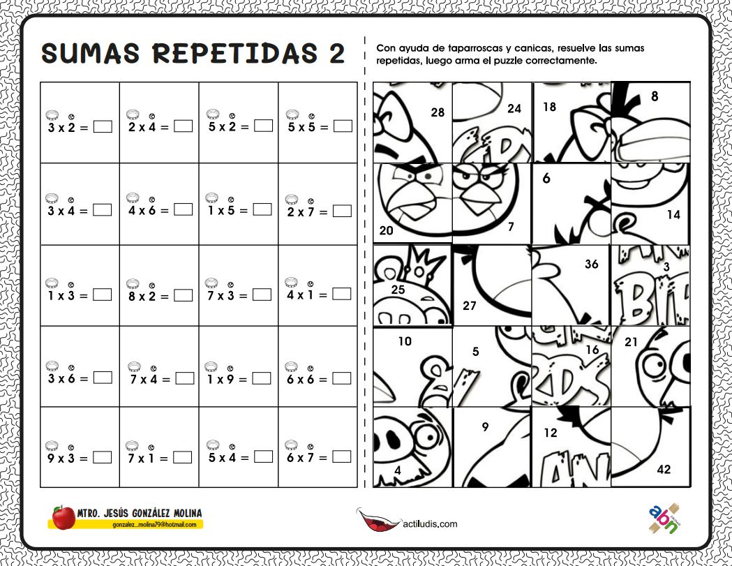 Sumas repetidas 2 - Actividad de iniciación en la multiplicación ...