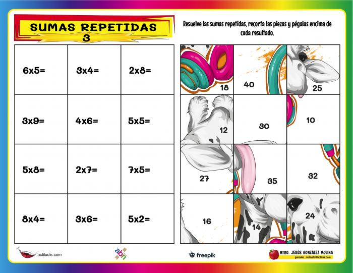 Sumas repetidas 3 - Actividad de iniciación en la multiplicación ...