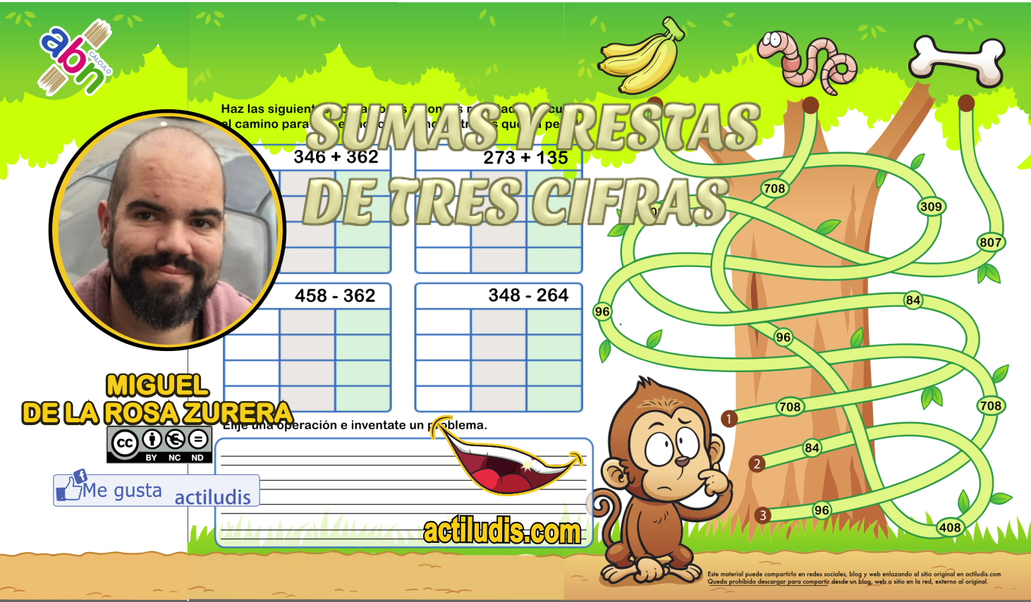 Operaciones de sumas y restas con centenas VIII - Actiludis