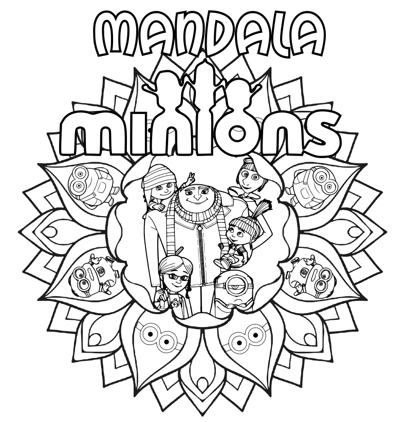 Mandala con los personajes de los Minions - Actiludis