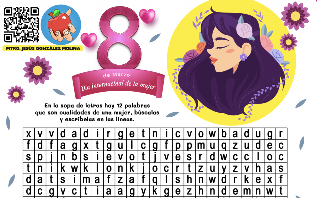 Sopa-de-letras-dia-de-la-mujer - Actiludis