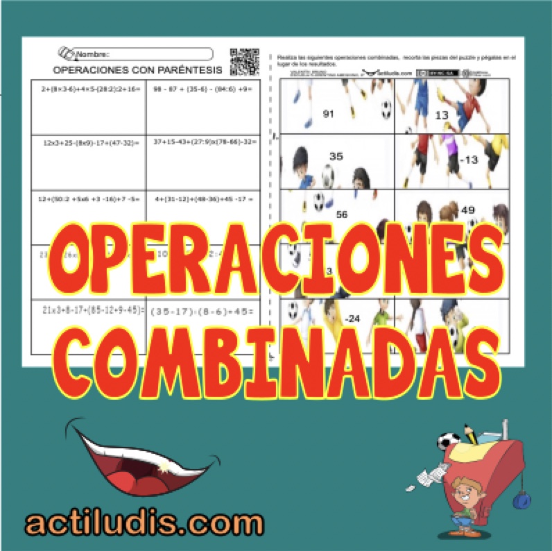Operaciones matemáticas combinadas con paréntesis - Actiludis