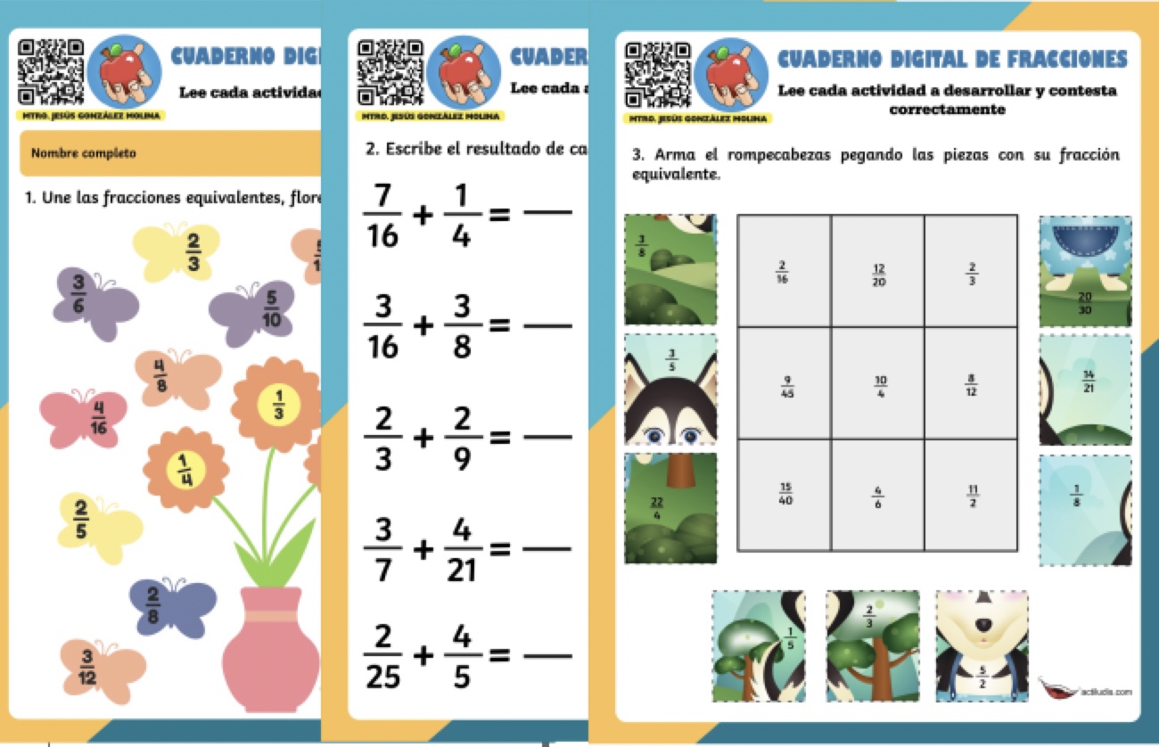 Cuaderno digital de fracciones - Actiludis