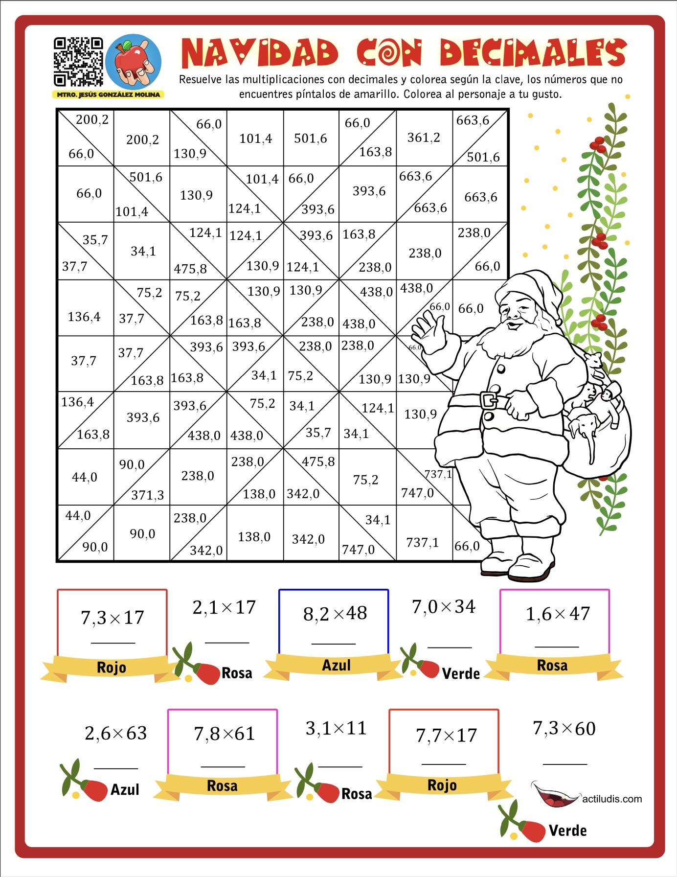 Producto con decimales con motivos navideños. - Actiludis