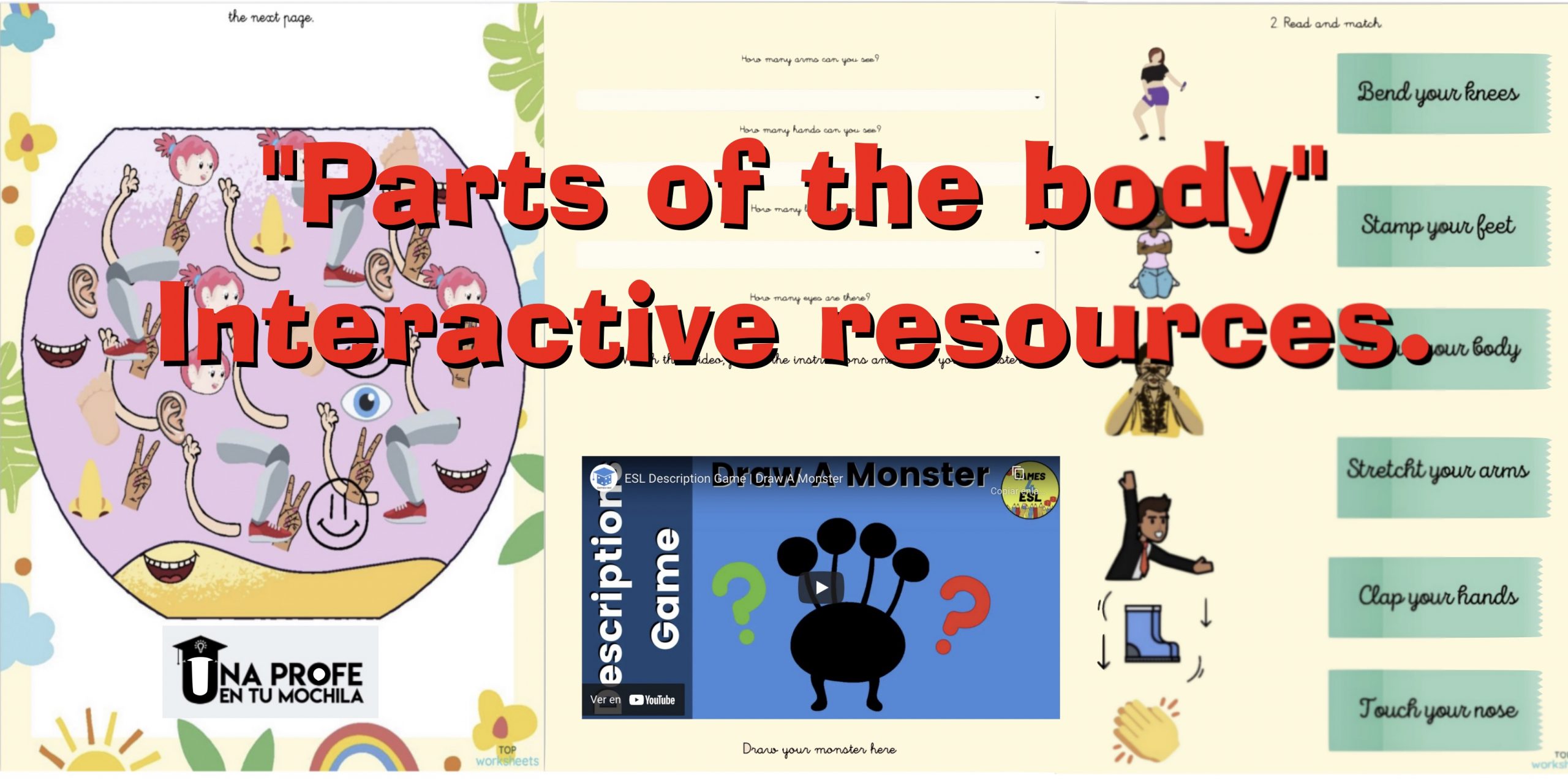 Parts of the body: interactive resources - Actiludis