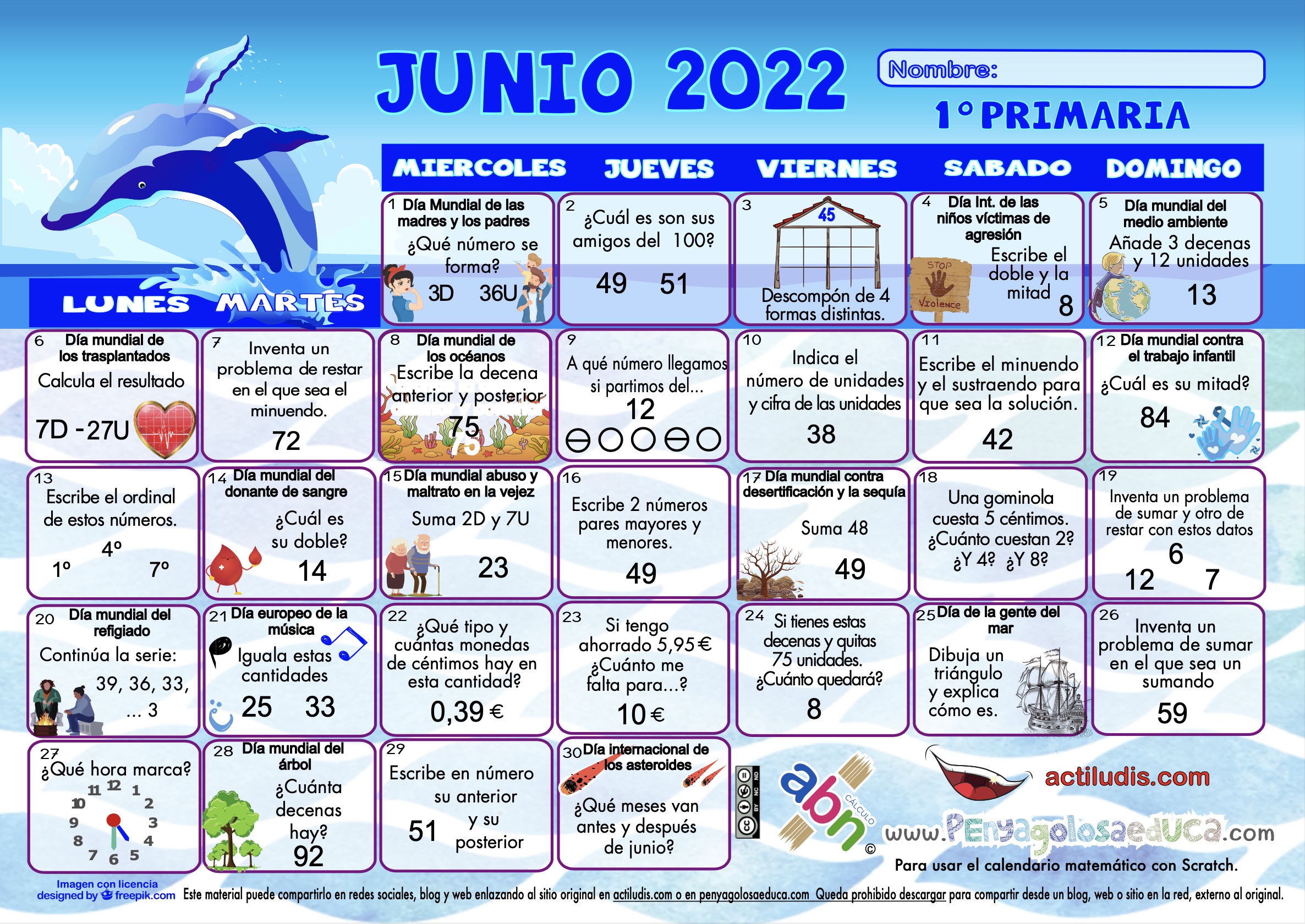Calendario Junio 2022