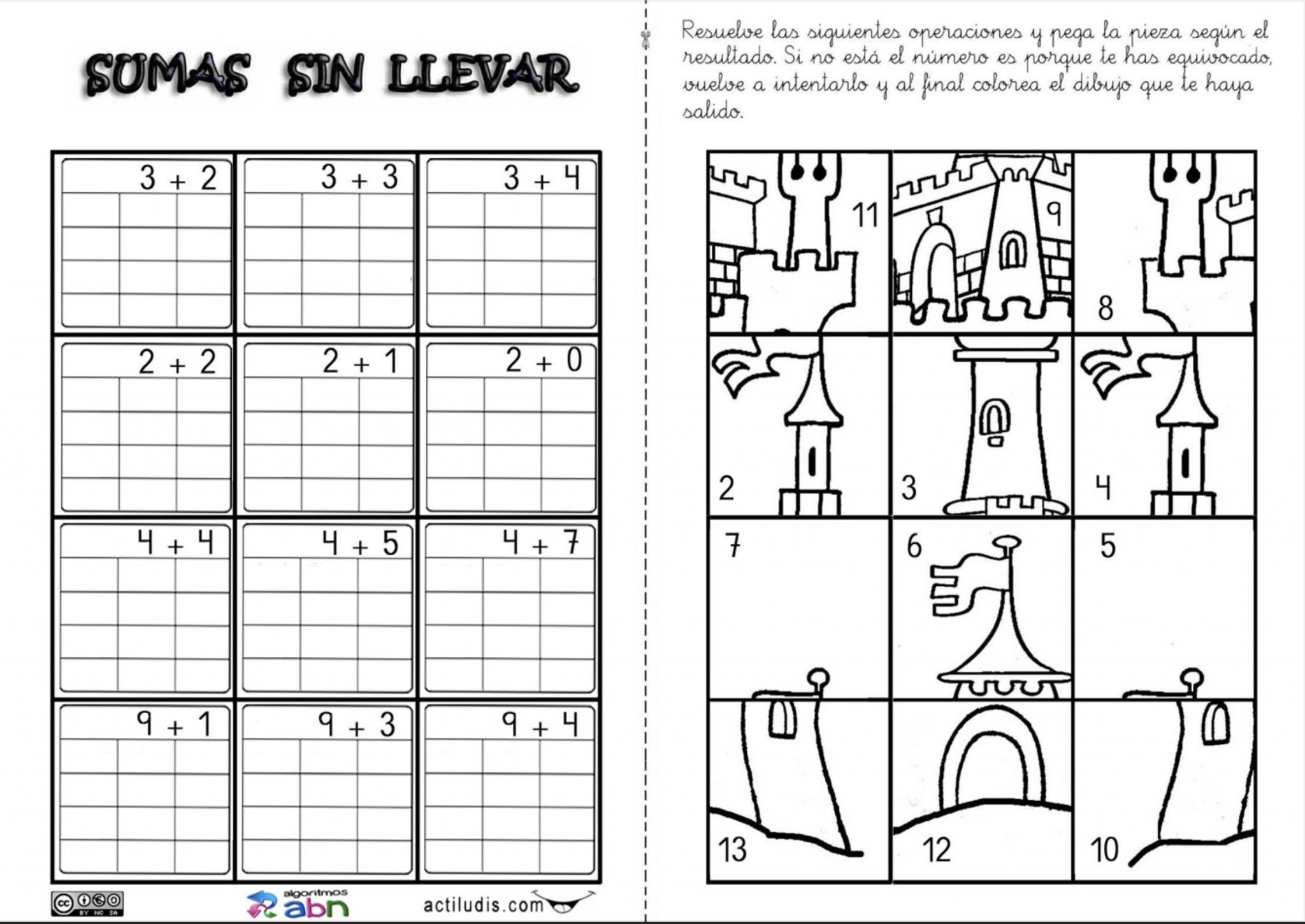Recopilatorio sumas de 1 dígito - Actiludis