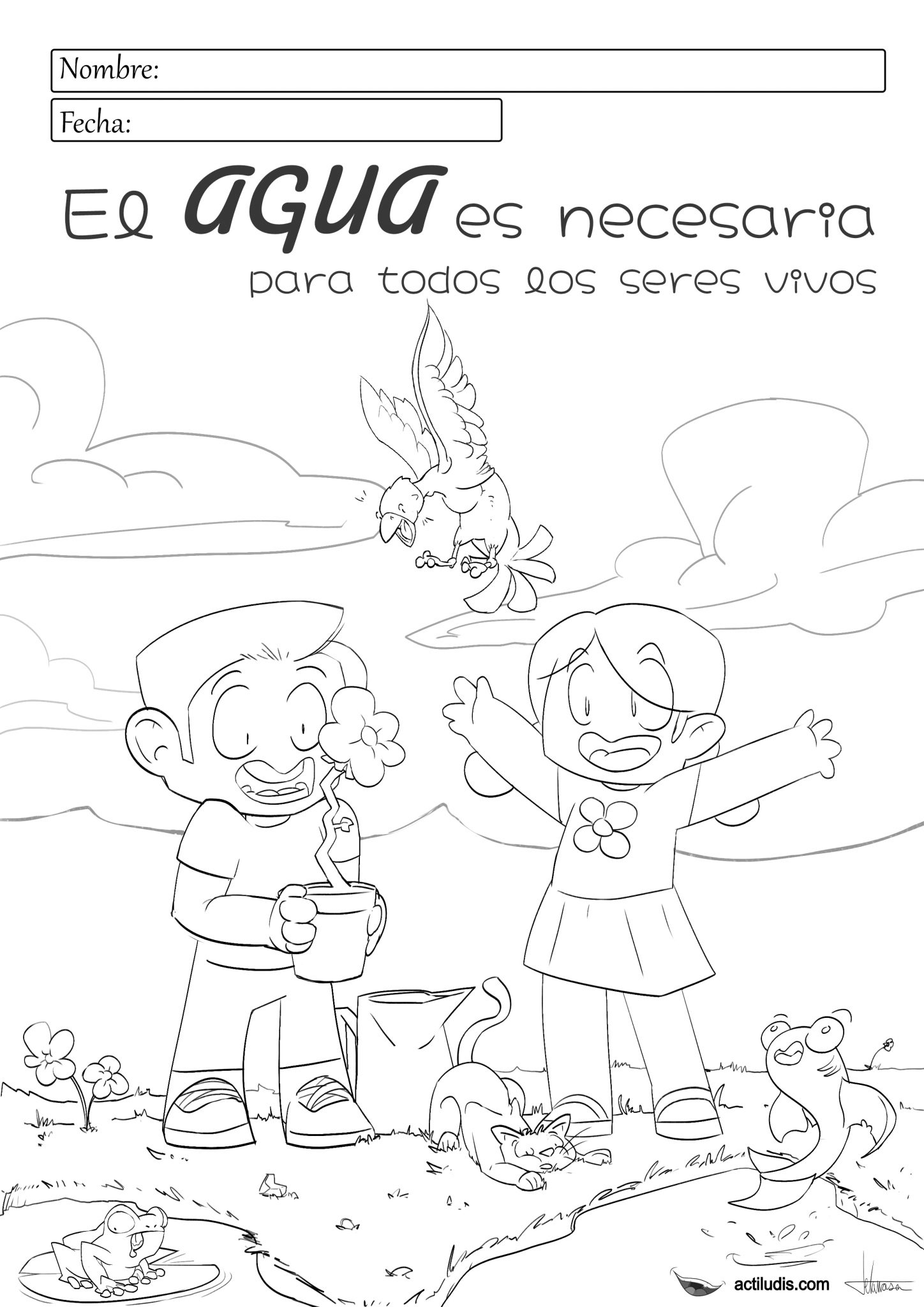 Los seres vivos necesitamos el agua (Mural) - Actiludis