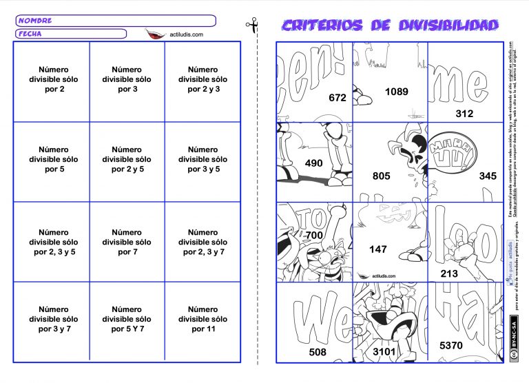 Criterios de divisibilidad por 2, 3, 5, 7 y 11 - Actiludis