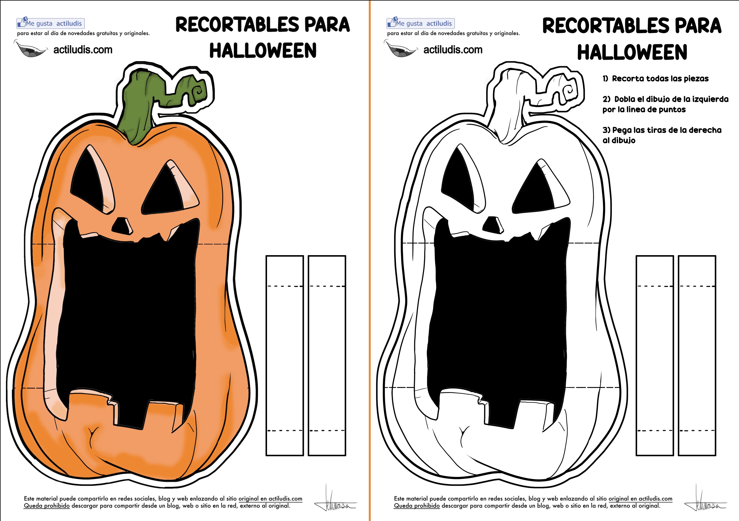 Recortables De Halloween Para Imprimircolorear Dibujosletras